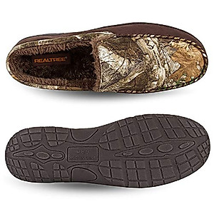 Realtree Men's Memory Foam Camo Moccasin House Slipper Indoor/Outdoor, Camo, Large