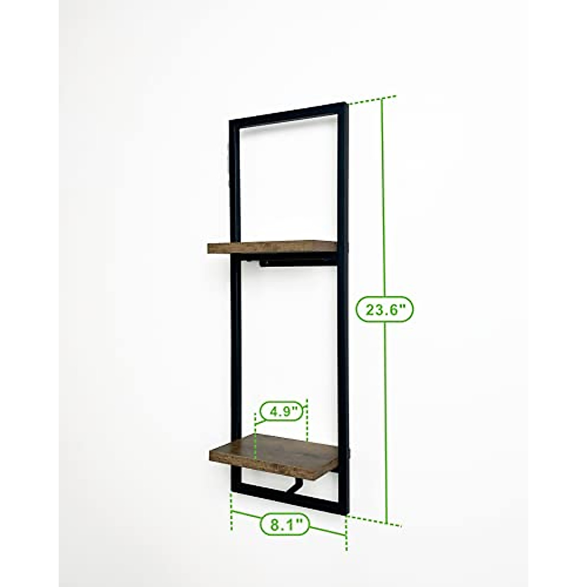 Cocoyard Floating Shelves, Wall Mounted Shelf, Set of 2. Modular Wall Shelf Set. Perfect for Living Room Bedroom Bathroom. Great Gift Ideas for Plant Lovers (Black, 8.1" W x 4.9" D x 23.6" H)