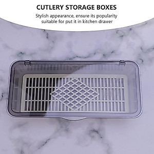 OUNONA Boxes to Home Tool with Containers Drainer Covered Utensil and Holders Trays Storage Keeps Container Dinnerware Color Plastic Organized Drain Chopsticks Flatware Tray Holder