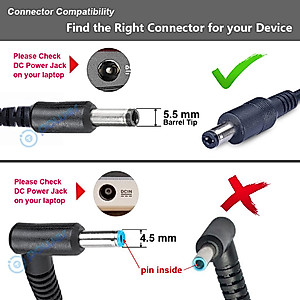 T POWER 19V Ac Dc Adapter Compatible with HP-Pavilion 20" 21.5" 23" 23.8" 25" 27" IPS LED Backlit Full HD Display Monitor Series: 27 27xw 27xi 27er 27es 25 24ea 25xw 25bw 25xi 22cwa Power Supply