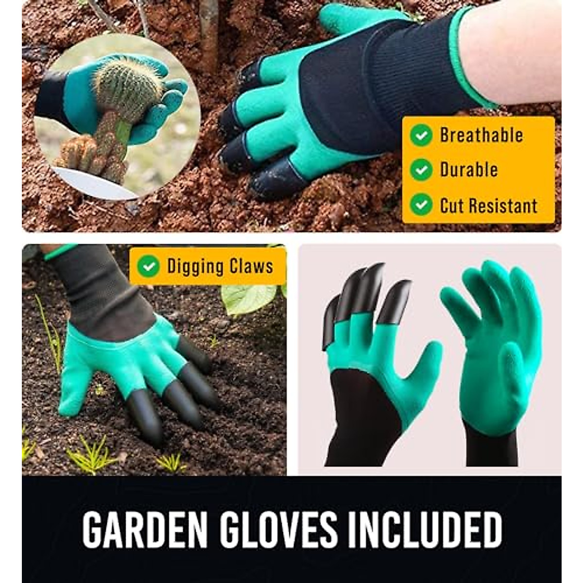 Heavy Duty Garden Tools 10 Pieces Set - Rust Proof, Durable Gardening Supplies Gifts for Women Men Mom or Dad - Ergonomic Gardening Hand Tools - Garden Gifts for Mom and Dad