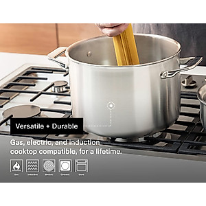 Misen 8 QT Stainless Steel Stock Pot with Lid - Stew & Soup Pot with Handles - Large Pot for Cooking