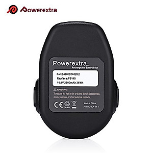 Powerextra 2500mah 14.4V Replacement Battery for Black & Decker PS140 FireStorm 14.4-Volt NiMH Pod Style Battery Black and Decker 14.4v Battery