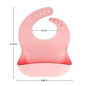 3 Pack Silicone Baby Bib for Babies & Toddlers (6-72 Months), Waterproof, BPA Free, Green Pink and Blue, Easy Wipe Clean
