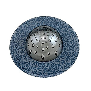 Dependable Industries 2 Pack 5.25" Diameter Decorative Designer Pattern Kitchen Sink Strainer Durable (Black Paisley)