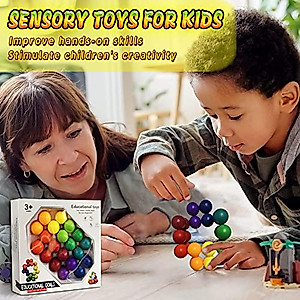 Dr.Kbder Sensory Fidget Toys for Kids Toddler, Autism Rainbow Fidget Ball Autistic Gift Quiet Cool ADHD Desk Toys, Airplane Travel Toys Stocking Stuffers for Girls Boy 1-12 Year Old Age, Non-Magnetic