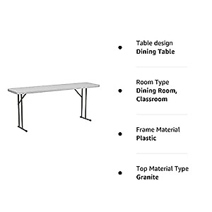 Flash Furniture Elon 6-Foot Granite White Plastic Folding Training Table