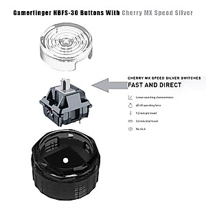 Gamerfinger Mechanical Button HBFS-30-SCREW BLACK 30mm (10 PCS CLEAR WHITE)