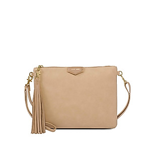 Pixie Mood Inc Pixie Mood Michelle 11 x 8, 25 Vegan Leather Convertible Crossbody Clutch Bag, Sand