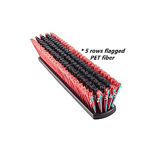 Push Broom Heavy-Duty Indoor Outdoor Floor Cleans Brush Bristles Adjustable Steel Handle Pole 55” Wide 16” Lightweight Scrub Sidewalk Driveway Yard Patio Garage Concrete Wood Stone Tile Wall