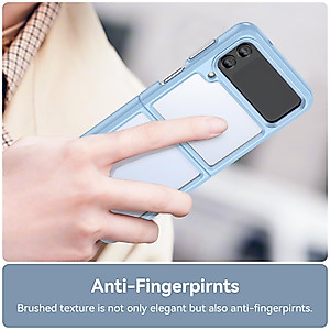 Zotita for Samsung Galaxy Z Flip 3 5G case, Lightweight and high Transparency Shock Absorption Protection, TPU+PMMA Material for Comfortable Touch, Screen Camera Lens for high Protection (Solid blue)