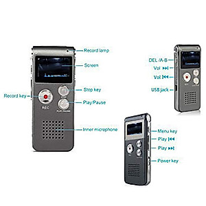 CYzpf 8GB/16GB Digital Voice Recorder Mini Portable Professional Dictaphone Stereo HD Recording Device with MP3 Player for Meetings Interviews and Lectures,Purple,16GB