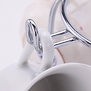 UPKOCH Metal Coffee Mug Cup Holder Hook Organizer Stand Kitchen Plate Utensil Drying Display Rack for Cafe Shop Cabinet Counter Desk