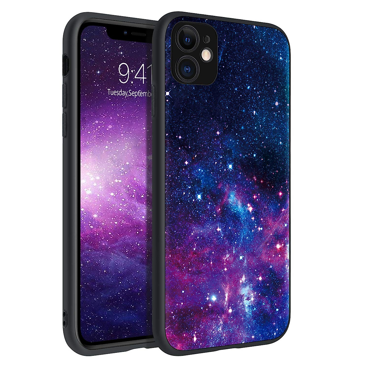 BENTOBEN iPhone 11 Case, Phone Case iPhone 11, Slim Fit Glow in The Dark Soft Flexible Bumper Protective Anti Scratch Non-Slip Phone Cases Cover for Apple iPhone 11 6.1" (2019), Nebula/Galaxy Design