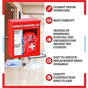 Windy City Cabinet Nasal Spray Overdose Kit Locking Cabinet, High Visibility Cabinet for Emergency First Aid Supplies, Locking (Medication Not Included)