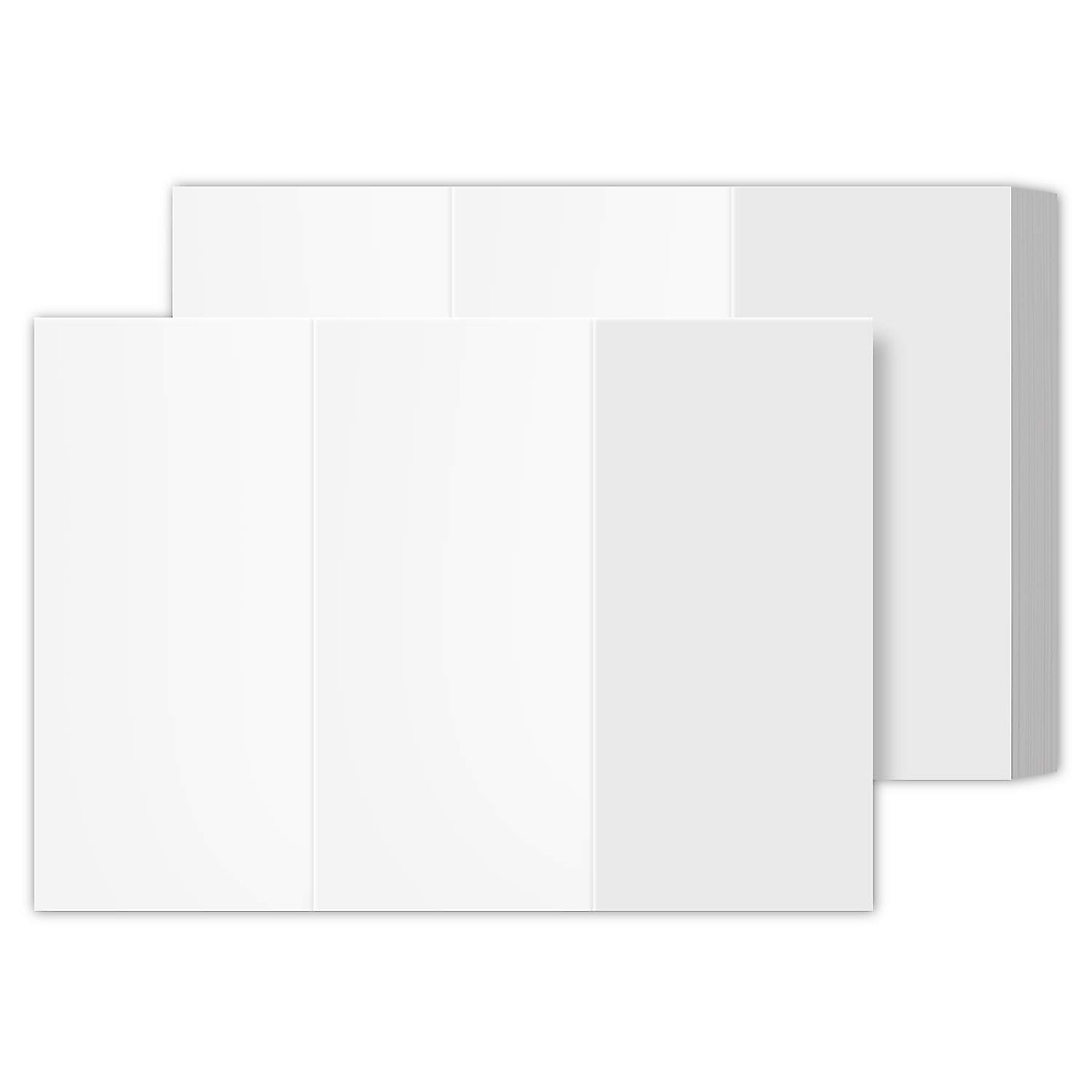 Blank Bright White Tri-Fold Brochure Card Stock, 3 Panel Brochure for Restaurant Menus, Business Flyers and Pamphlets | 8.5” x 11” | 65lb (176gsm) Cardstock | 50 per Pack