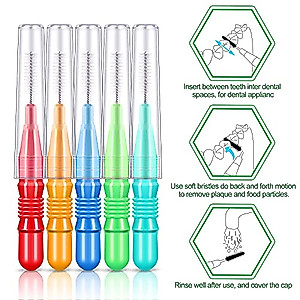 350 Pieces Interdental Brush Tooth Floss Tooth Cleaning Tool Toothpick Dental Tooth Flossing Head Oral Dental Flosser Teeth Soft Dental Picks Refill Dental Flosser Toothpick Cleaners (Mixed Color)