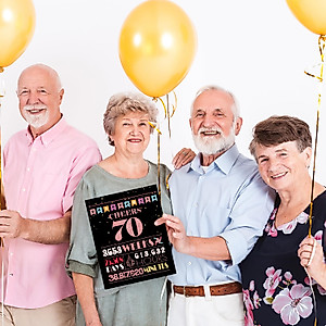 BGTCARDS 70th Birthday Card, 70th Birthday Decorations for Women, 70th Birthday Gifts for Mom, Jumbo Birthday Cards for 70 Year Old Aunt, Back in 1954 Birthday Card for Wife Sister Friend, Rose Gold