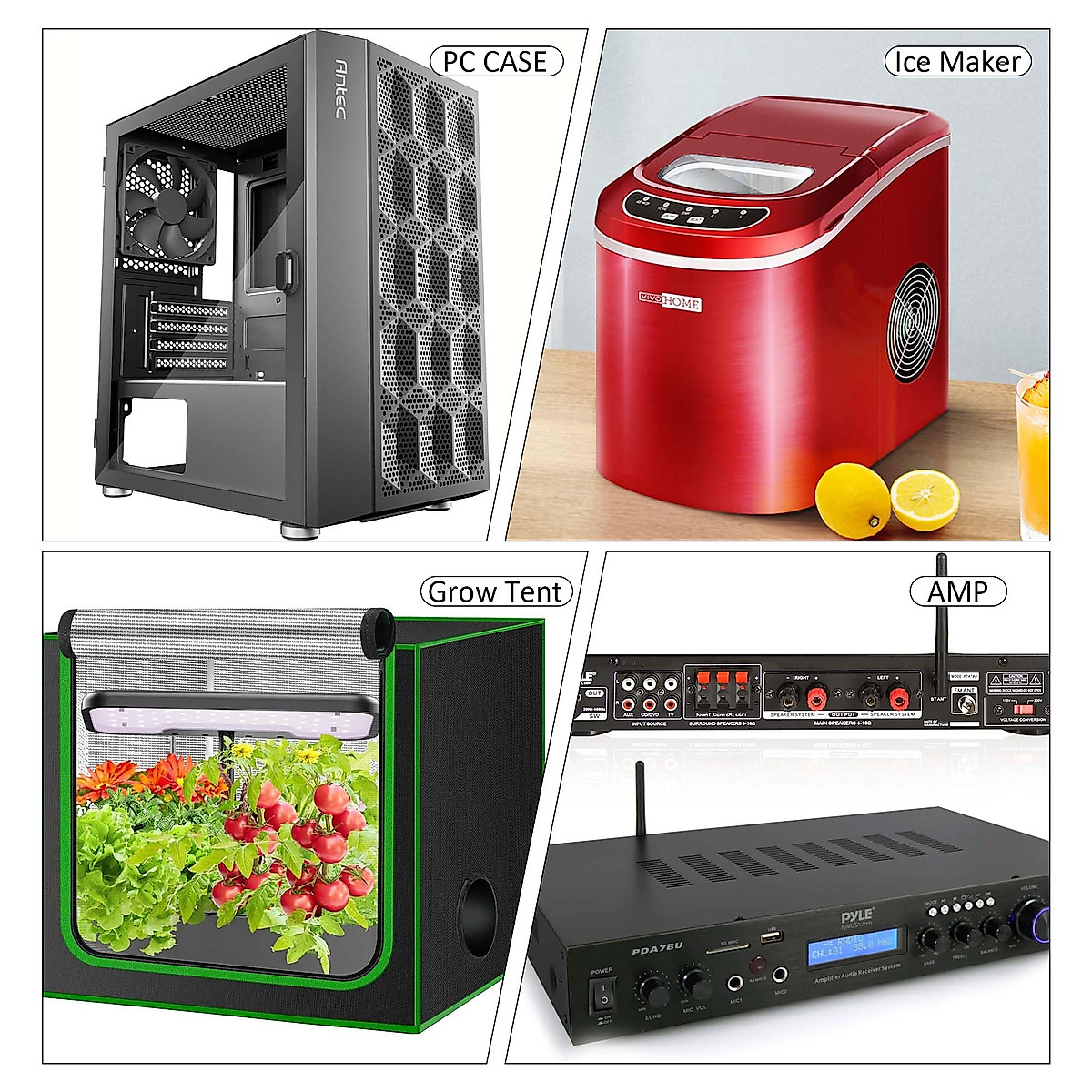 3-Pack 120mm 12V DC High Airflow Computer PC Case Fan 120x120x25mm Triple 3Pin 4.72inch Dual Ball Bearing Brushless Exhaust Cooling Fan for Mining Rig Frame Rack Air Miner PSU with Metal Guard 3000RPM