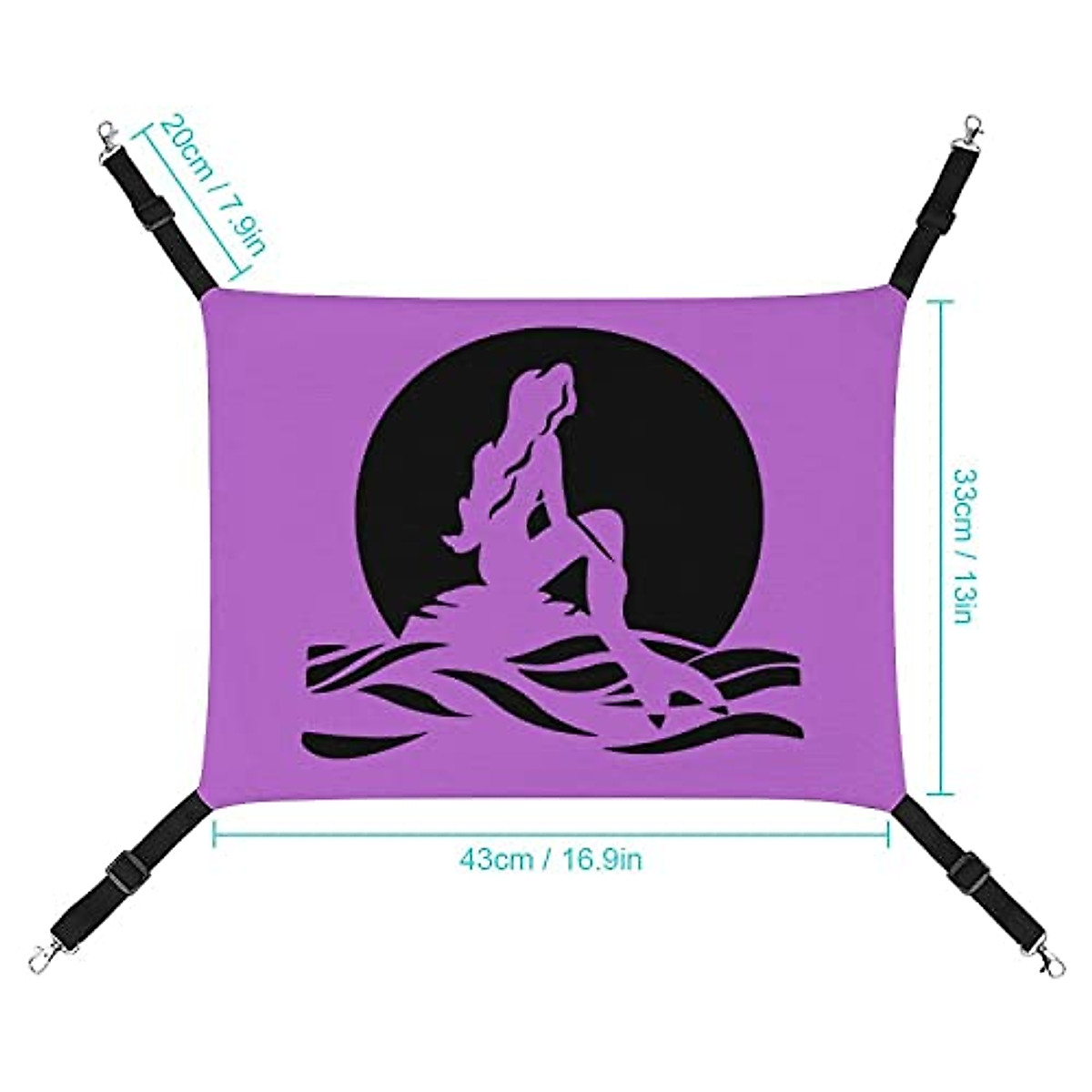 Little Mermaid Pet Hammock Comfortable Adjustable Hanging Bed for Small Animals Dogs Cats Hamster