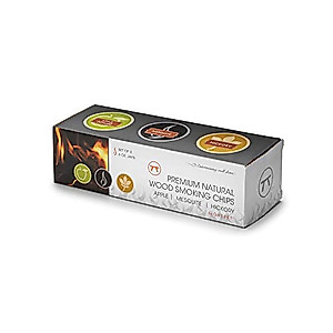 Outset 76533 Apple, Hickory, Mesquite Smoker Chip Gift Set