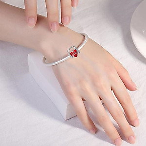 KunBead Crystal Enamel Earphone Birthstone Charms Beads Compatible with Pandora Bracelets