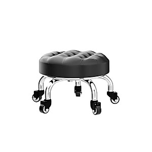 Figrosd Low Rolling Stool Roller Short Stools Universal Swivel Caster Stools Easy Mobility and Convenient Work,9 inch Height-Weight Capacity 350 Pounds (Black)