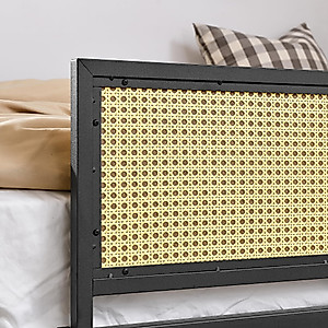 XD Designs Full Size Gaming Mid Loft Bed with Rectangular Desk and Vented Mesh Underbed Storage, Metal Low Loft Bed Frame with Safety Guard and Ladder for Kids Teens Boys Girls (Black+Natural, Full)