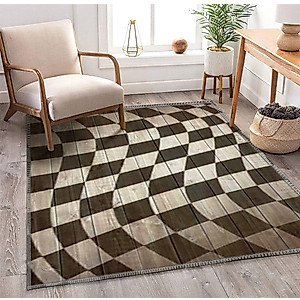 MJKIODPEV Checkered Flag Crossed Area Rugs Checkered Racing Flag Wavy Checker Flag Carpet Soft Non-Slip Outdoor Floor Mat for Living Room Bedroom Dorm Decor 63''×94''