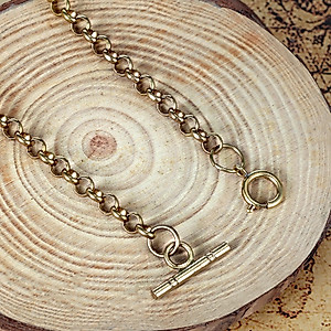 TREEWETO Pocket Watch Vest Chain 14.7 inch (37.5 cm) Gold