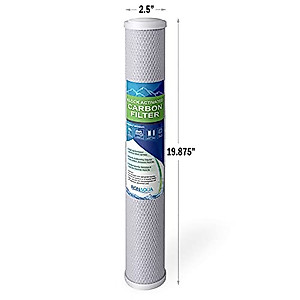 Standard Whole House Coconut Shell Carbon Block 5 Micron Water Filter 20” x 2.5” Fits 20” x 2.5” Housings. Remove Chlorine and Bad Odor. Compatible with C1-20, HX-CB-25-2010, F3WCB32 Pack of 6