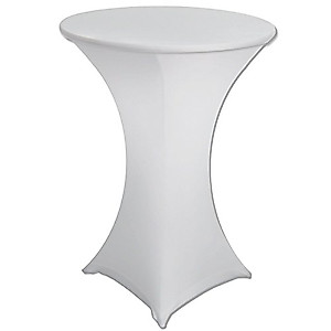 Banquet Tables Pro 30 Diameter x 42" Height White Spandex Highboy Table Cover