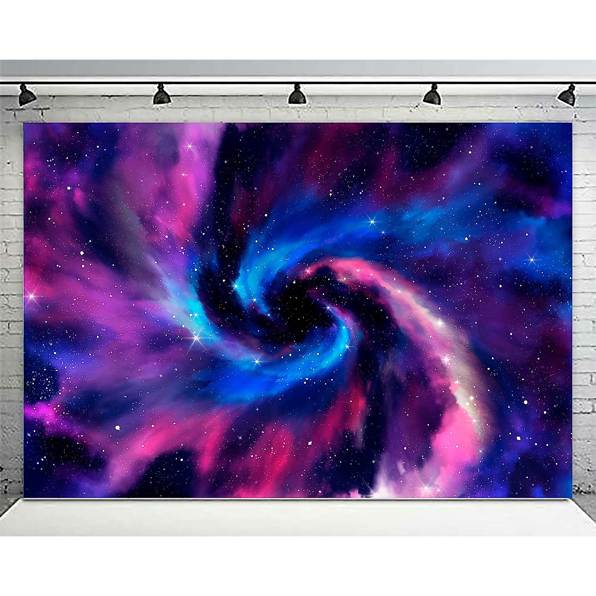 Galaxy Starry Sky Psychedelic Mysterious Universe Banner Backdrop Outer Space Nebula Starry Stars Cosmic Theme Decor Decorations for Boys Girls 1st Birthday Party Baby Shower Supplies Blue and Purple
