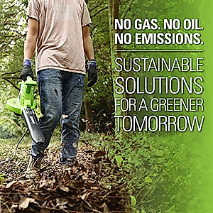 Greenworks 12 Amp 235MPH Variable Speed Corded Blower/Vac includes Metal Repeller, 24072