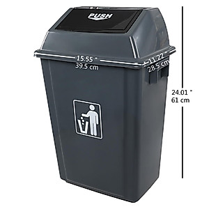 Vcansay 13 Gallon Plastic Kitchen Trash Can with Lid, Pack of 4