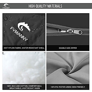 Warm Weather Sleeping Bag, FYMANNY Portable Waterproof Compact Lightweight Comfort with Compression Sack for Camping Backpacking Hiking, 83 L x 30" W Fits Adults(Black)