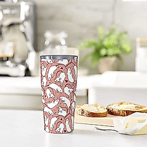 White Rats Stainless Steel Tumbler With Lid And Straw 20oz Insulated Coffee Mug & Tea Cup Travel Coffee Mug Car Thermos Cup