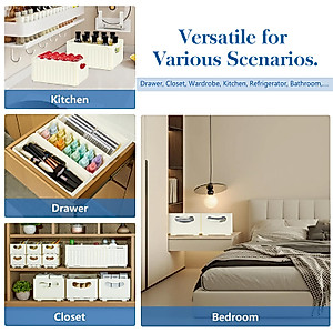 Temary Drawer Organizers Adjustable Drawer Dividers Large Dresser Drawer Organizer Bins for Clothes, Expandable from 11.02''-18.90'' Drawers Separators Storage Bins for Clothing, Underwear, Socks