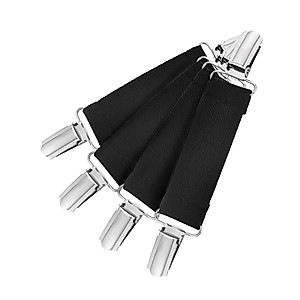 CHENGU 4 Pieces Strong Stainless Steel Mitten Clips Elastic Gloves Caps Clips for Baby and Kids, Black, 13.5 cm/ 5.3 inches