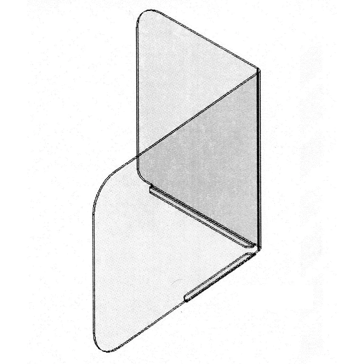 Herco Acrylic Plexiglas L-Shaped Desk Shield - Sneeze Guard - Transparent Barrier - Wraparound - 22-1/2" High