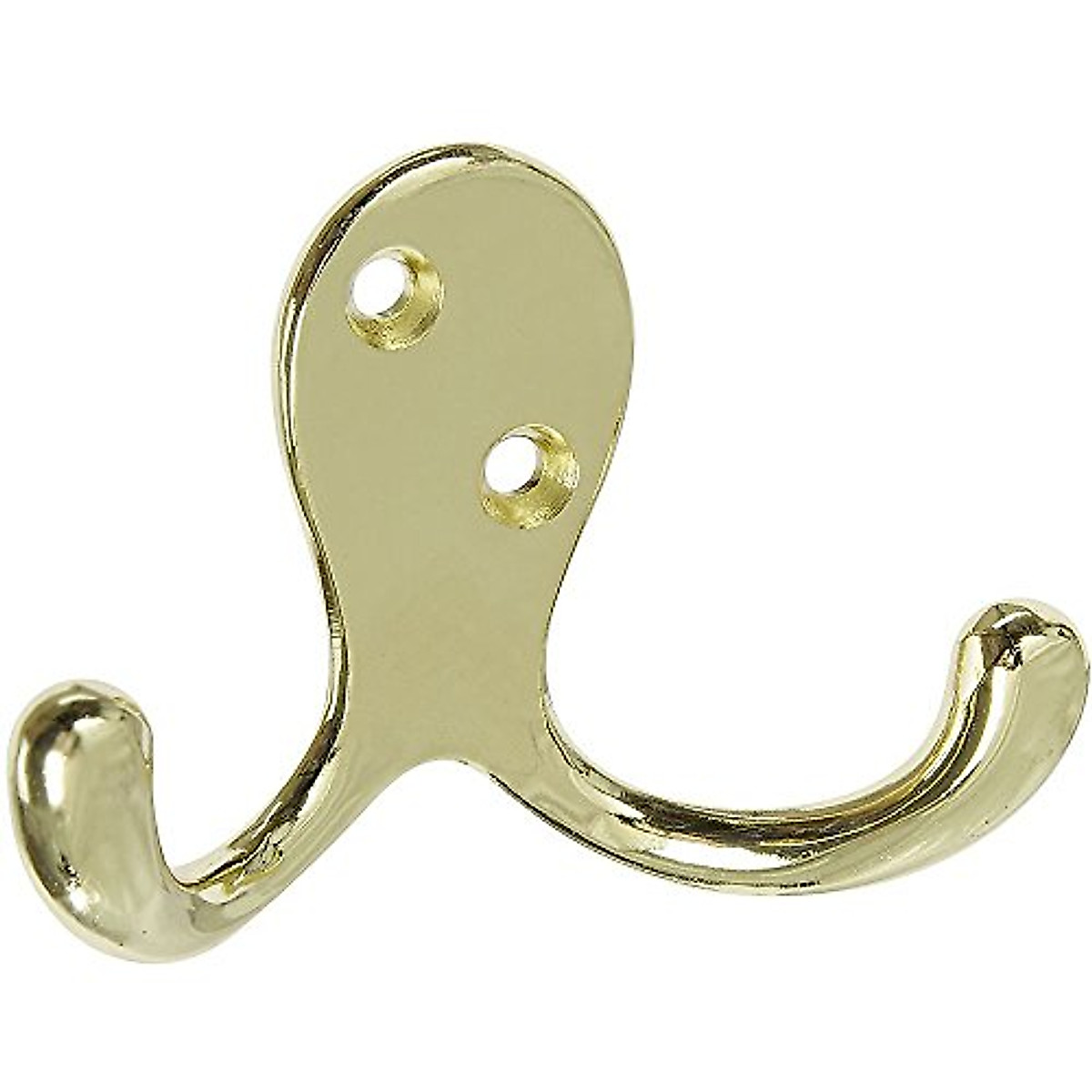 National Hardware N830-151 Polished Brass Double Prong Robe Hook