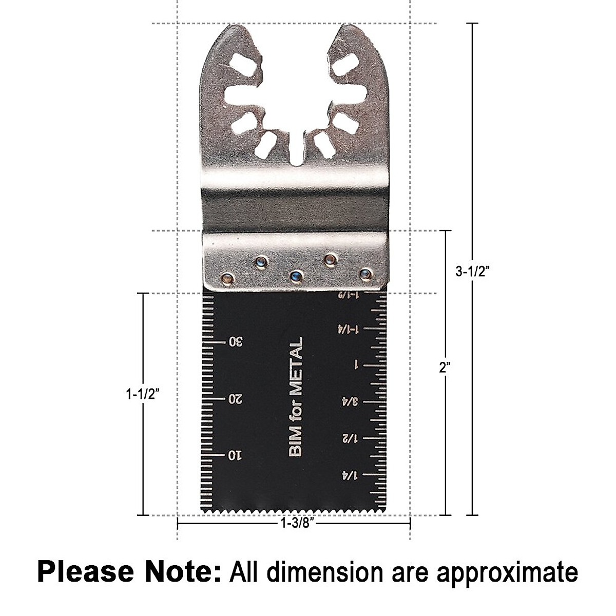 HIFROM (4 Set) Bi-Metal Wood Precision Oscillating Multitool Quick Release Saw Blades Compatible with Fein Multimaster Porter Cable Bosch Dremel Craftsman Multi Tool