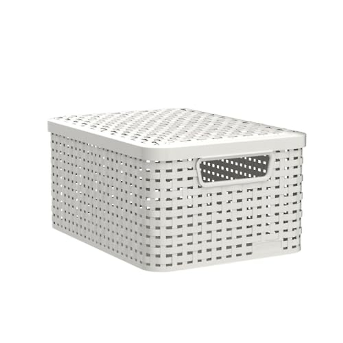 Curver | Set of 3 Style S Storage Boxes + Lids, White, Plastic