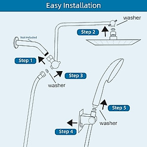 Hygie Rinse Rain Shower Head with Handheld Head High Pressure 10" Rainfall Showerhead+7-Spray Handheld Head Combo, 11" Shower Extension Arm, 71" Hose, 3 Settings Diverter, Oil Rubbed Bronze