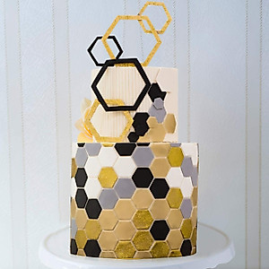 Mity rain Hexagon Cookie Cutter - Geometric Multicutter- Football Cake Fondant Cutter - 3 Size,Hexagon Biscuit Cutters,Novel Creative Cake Decorating