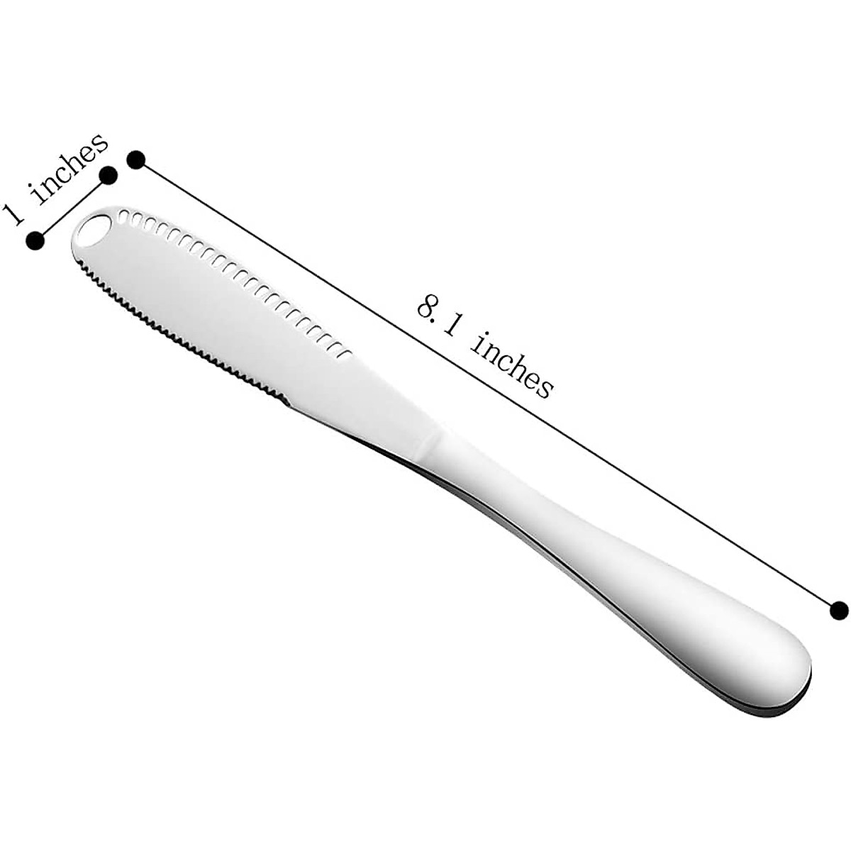AXIAOLU Stainless Steel butter Spreader Knife, 3-in-1 Kitchen Gadgets, Curler, Butter Grater, Multifunctional Chopping Slot with Serrated Edge (Silver, 4)