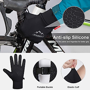 anqier Winter Gloves, Windproof Warm Touchscreen Gloves Men Women for Cycling Running Outdoor Activities