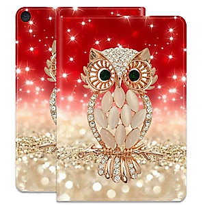 for Samsung Galaxy Tab A8 10.5 2022 Slim Case with Adjustable Stand Cover with Auto Wake/Sleep Smart Cover for Samsung Galaxy A8 10.5 Inch（SM-X200/X205/X207）- Owl on Pink Background
