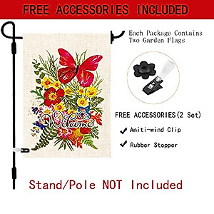 QXQIANXIYE 2 Pack Summer Garden Flags Double Sided 12×18 Inch Small Yard Flag Outside Décor for Farmhouse