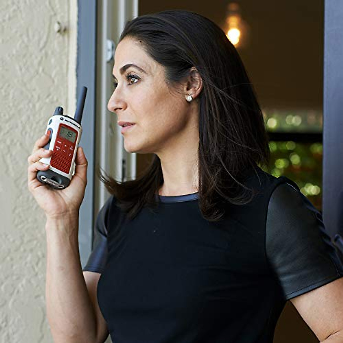 Motorola Solutions, Portable FRS, T482, Talkabout, Two-Way Radios, Red Cross, Emergency Preparedness, Rechargeable, 22 Channel, 35 Mile, White W/Red, 2 Pack